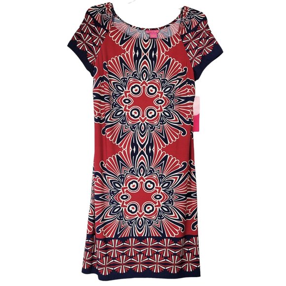 Sunny Leigh | Dresses | Sunny Leigh Womens S Dress Short Sleeve Red ...